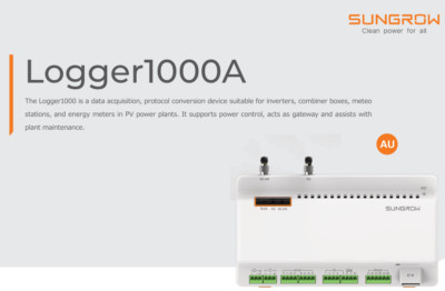 Sungrow Logger 1000A supports RS485, Ethernet, WLAN energy meter ...
