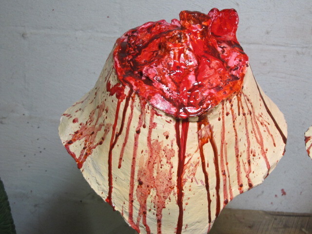Bloody Severed Head Stump Gory Neck Mask Decapitation Costume GagTrick ...