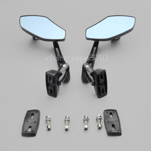 Black Aluminum Rearview Side Mirrors Motorcycle Sports Street Bike ...