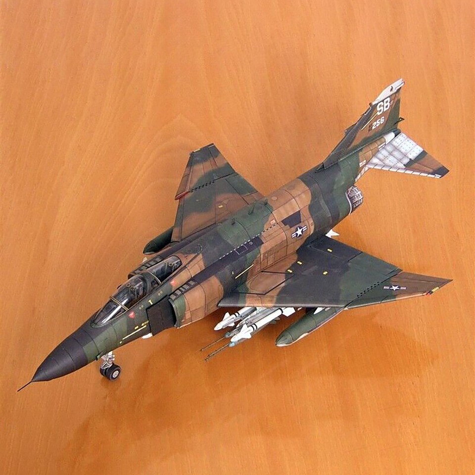 1:33 US F-4B Fighter Paper Model Military Puzzle Kit Paper Airplane ...