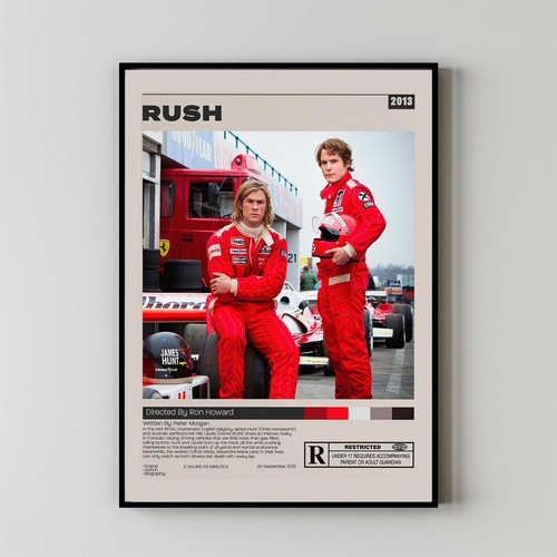 Rush Poster, Ron Howard, Minimalist Movie Poster No Frame, Movie Poster | eBay