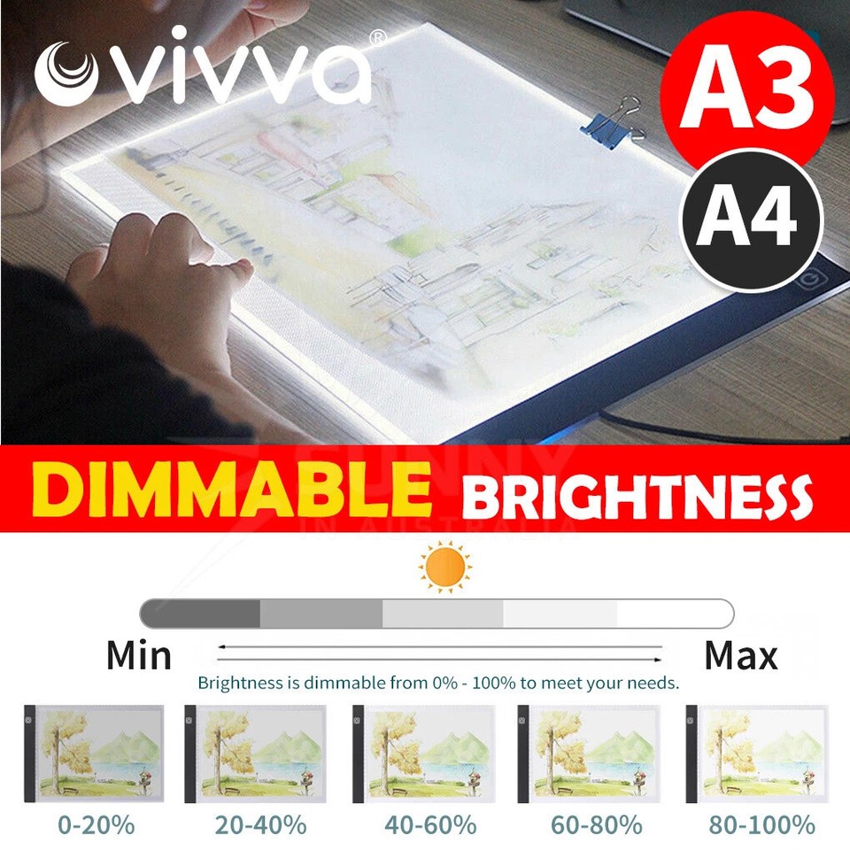 A4/A3 LED Light Box Tracing Drawing Board Art Design Pad Copy Lightbox ...