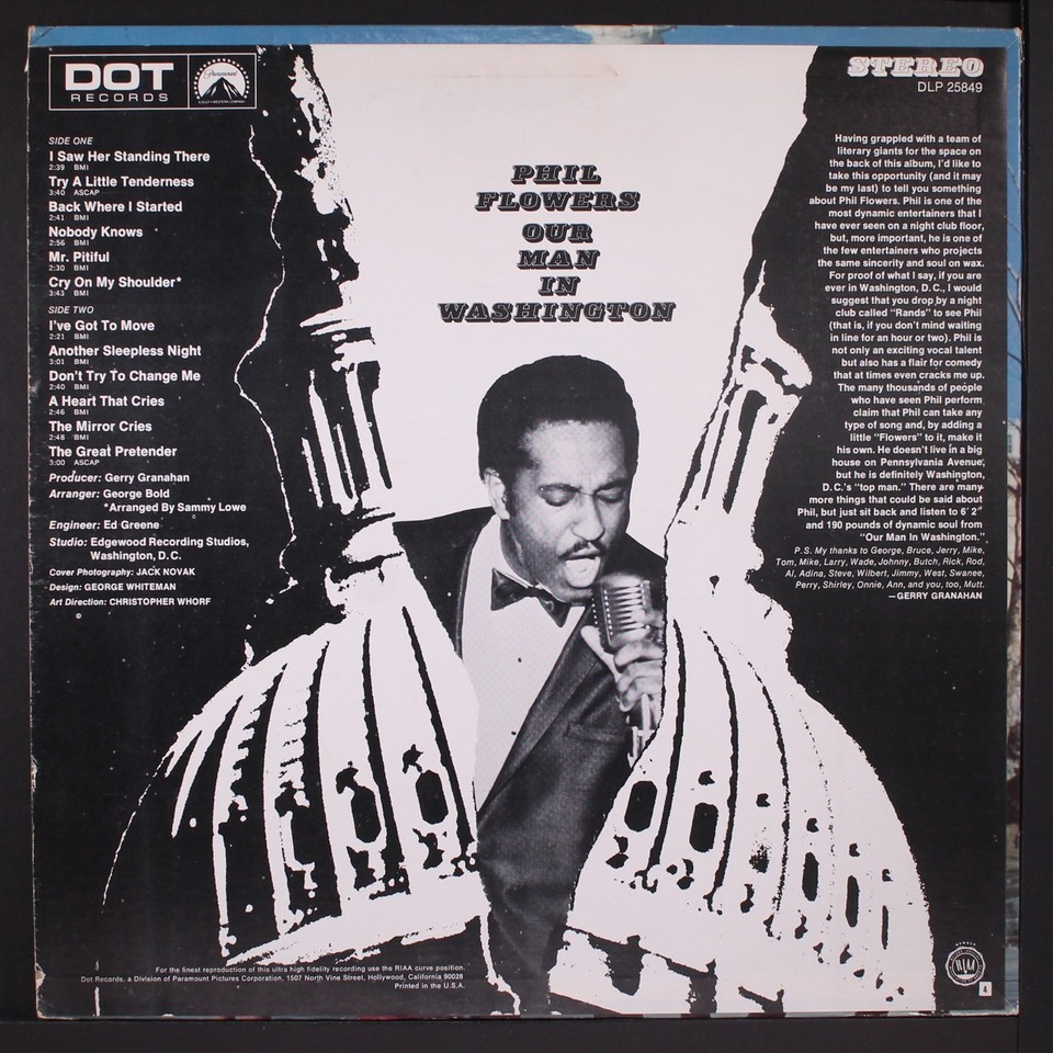 PHIL FLOWERS: our man in washington DOT 12" LP 33 RPM | eBay