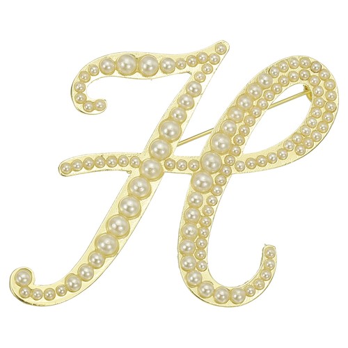 Letter Brooch Pins, Pearl Initial Alphabet H Letter Lapel Badges Pin | eBay