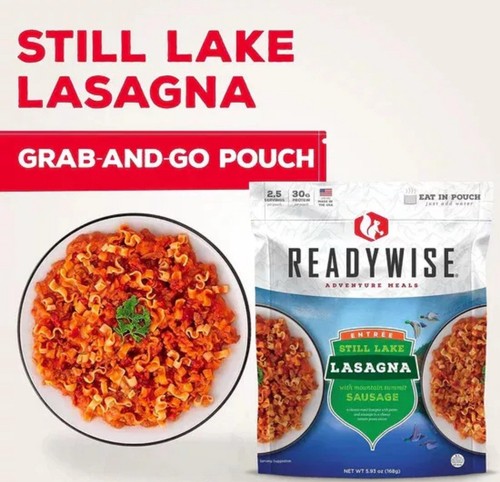 ReadyWise Freeze Dried Meal MRE Camping Backpacking Hiking LASAGNA W ...