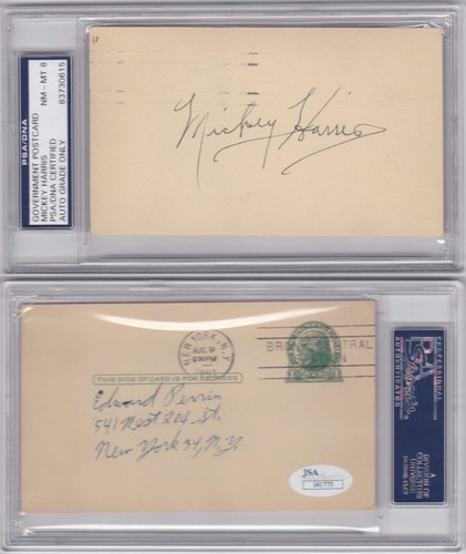 Mickey Harris Boston Red Sox GPC Index Card PSA DNA Auto 8 1946 AS & AL ...