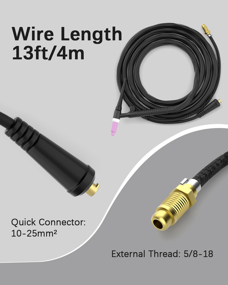 HITBOX TIG Torch Welding Gun WP-17V 13FT 4M Lift TIG GUN Welder Machine ...