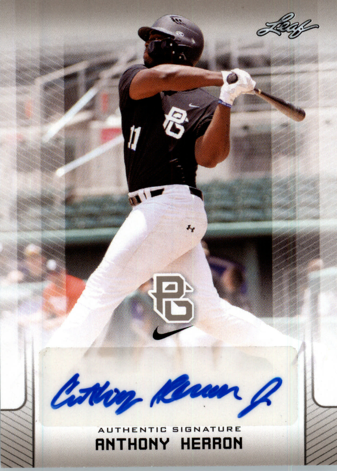 Anthony Herron 2017 Leaf Perfect Game Autograph NIKE All-American Auto ...