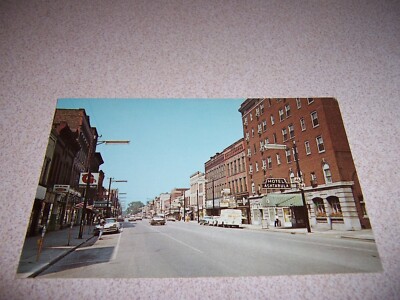 1950s MAIN AVENUE STREET SCENE, DOWNTOWN ASHTABULA OHIO VTG POSTCARD | eBay