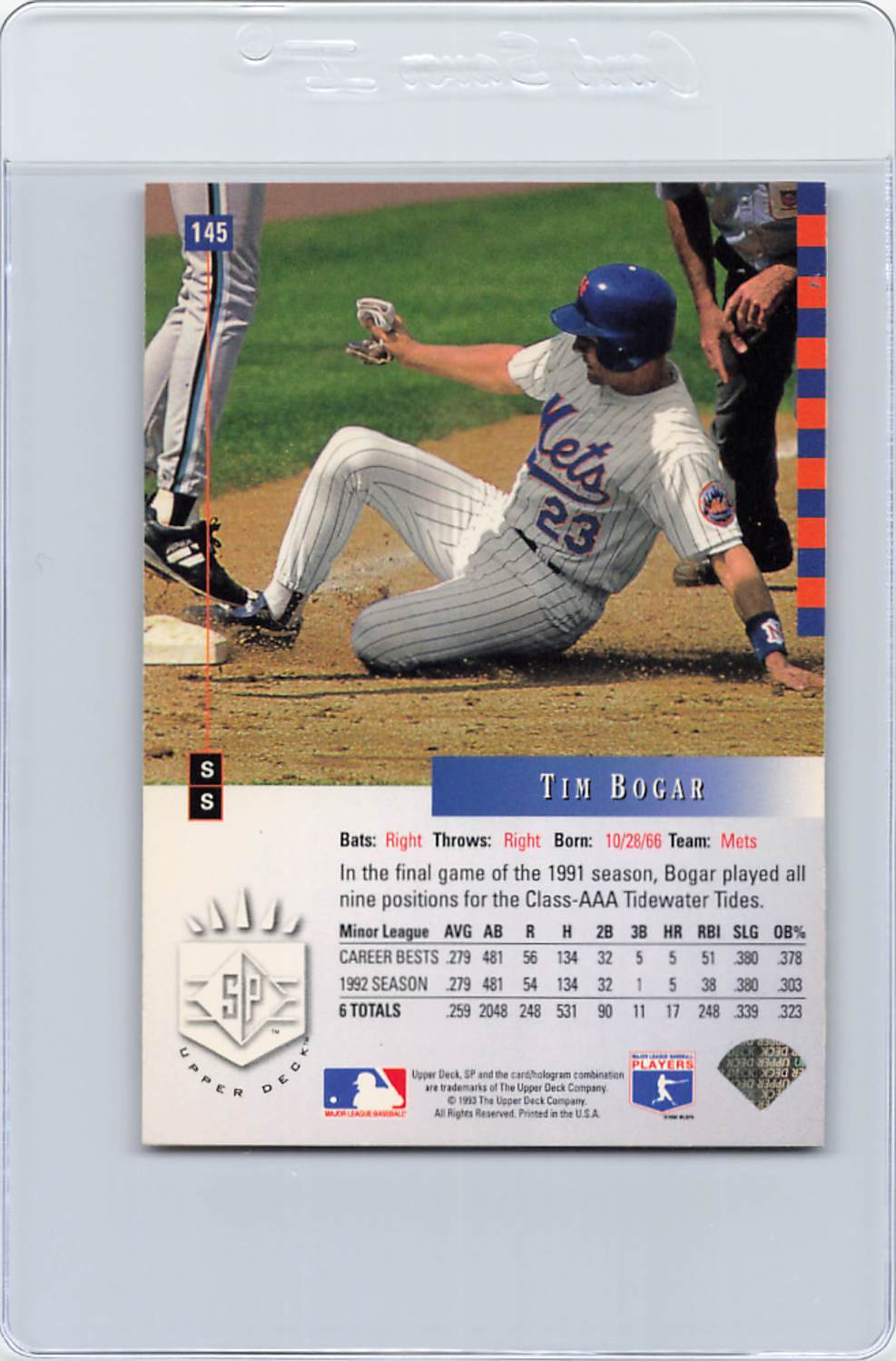 1993 SP #145 Tim Bogar Mets Signed Auto *J3 | eBay