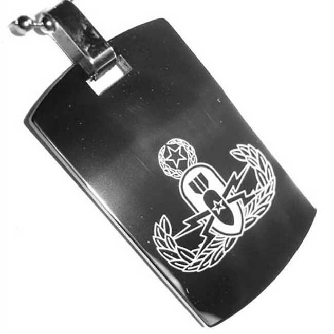 Military Police Sheriff EOD Crab Bomb Squad Design Silver Tungsten Key ...