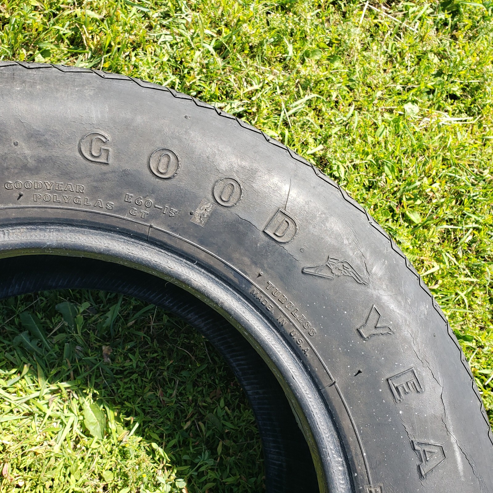 1960s-1970s Goodyear Polyglas GT E 60-15 Tire | Challenger T/A AAR Cuda ...