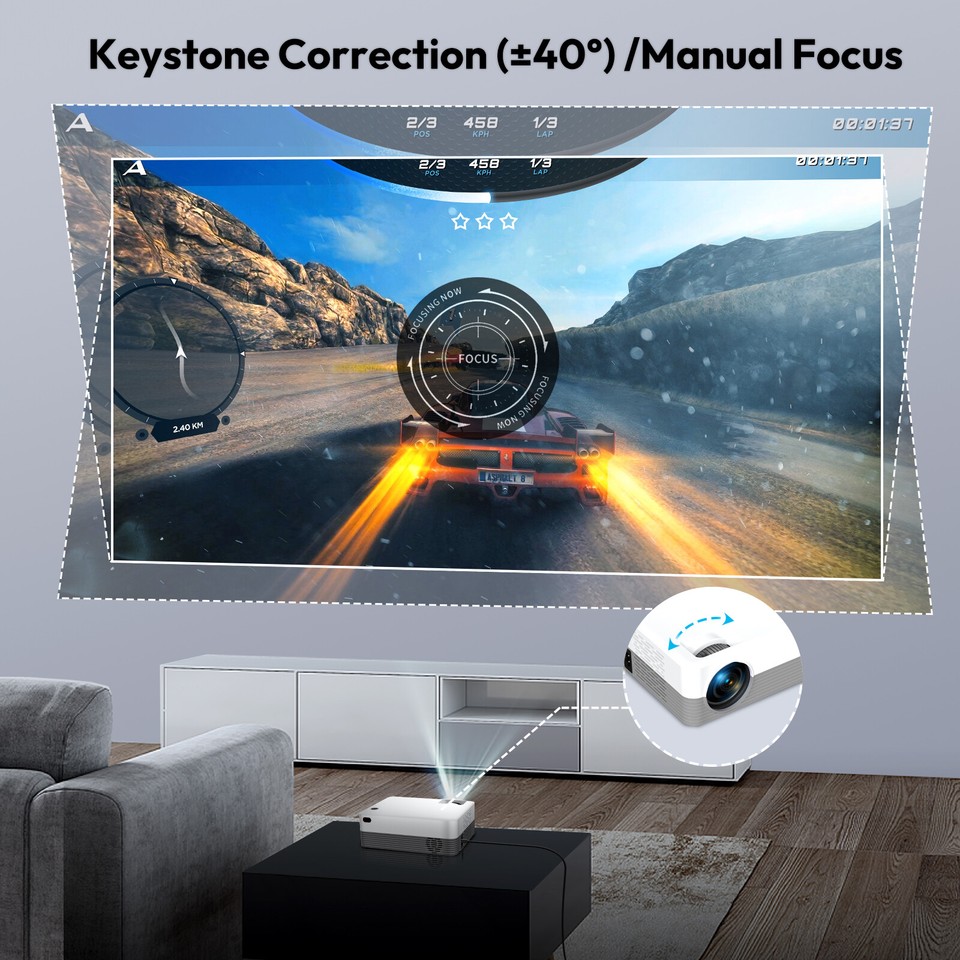 Smart Android Projector 4K UHD Portable WiFi Home Cinema Theater ...