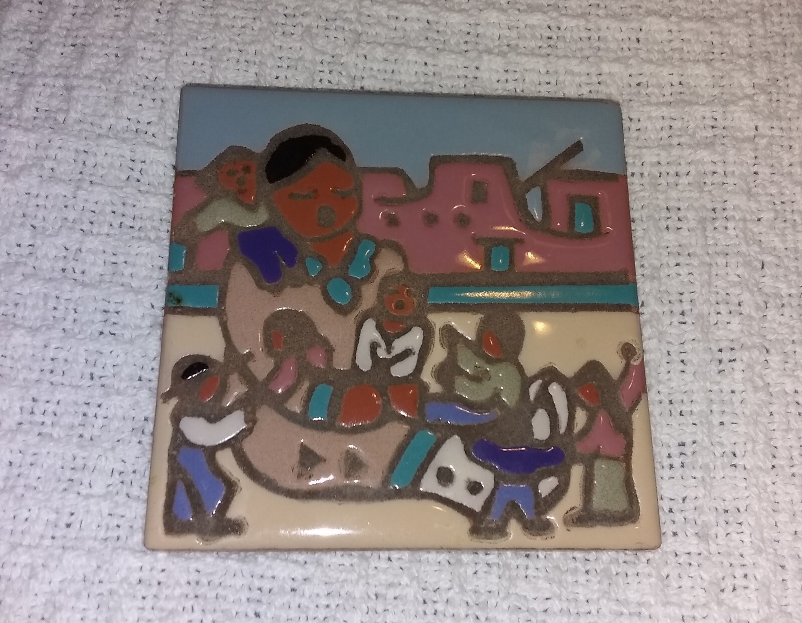Mag Mor Studios Christine Fitzgerald Hand Painted Tile Santa Fe | eBay