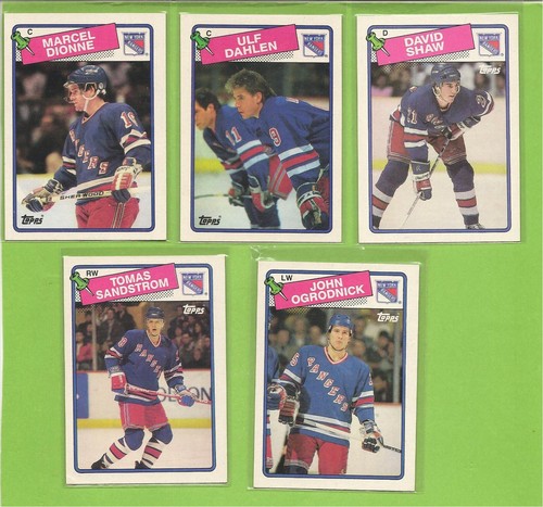 1988/89 TOPPS NY RANGERS 10 CARD LOT # 13-47-57-102-102-121-153-153-170 ...