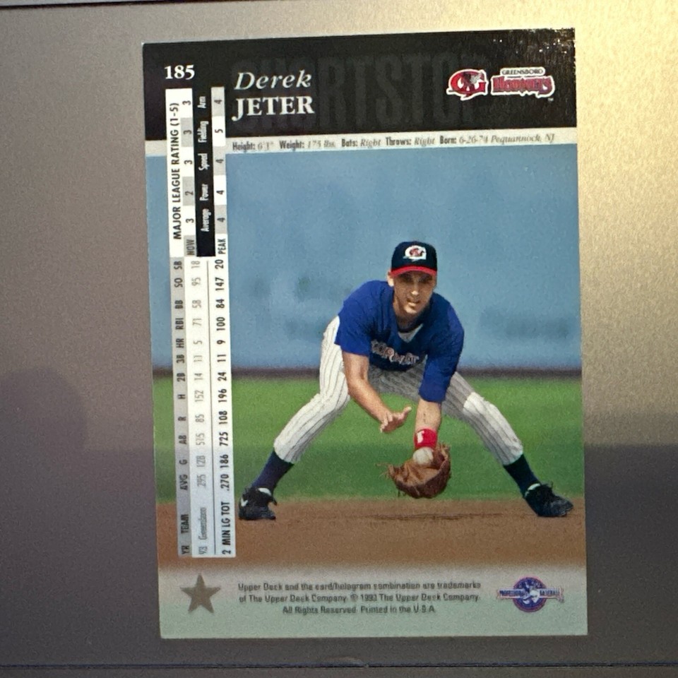 1994 Upper Deck Minors DEREK JETER Top Prospects #185 Rookie Yankee ...