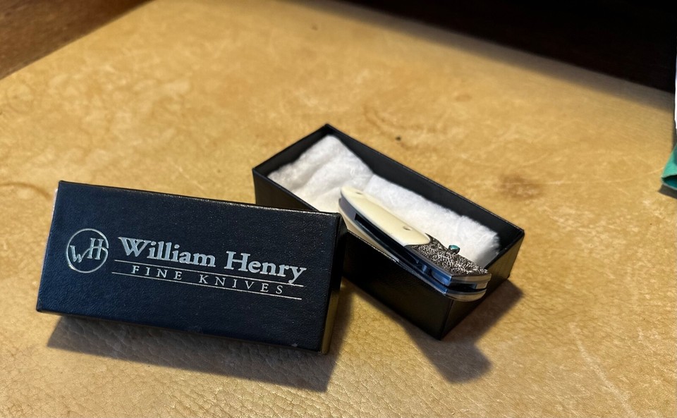 William Henry Pocket Knife - Early WH w/ Silver Granulation & Wire (90/ ...