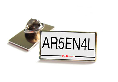 ARSENAL NUMBER PLATE STYLE LAPEL PIN BADGE TIE TACK CLIP GRIP GIFT ...