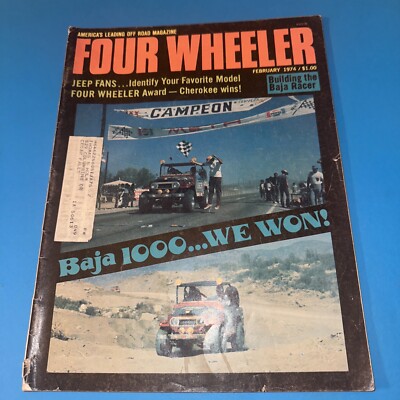 FOUR WHEELER MAGAZINE FEBRUARY 1974-JEEP FANS-BUILDING THE BAJA RACER ...