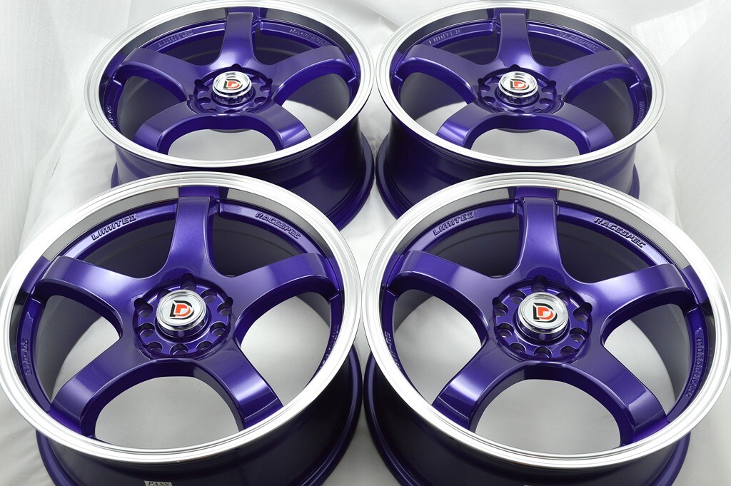DDR 17x7.5 Fuzion Purple Finish Wheels Rims 5x100 5x114.3 38mm | Set of ...