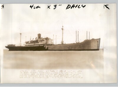 GERMAN CARGO SHIP Tacoma Interned URUGUAY Vintage WWII 1939 Press Photo ...