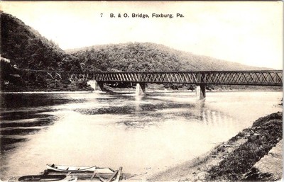 Foxburg, PA Pennsylvania B&O RAILROAD/TRAIN BRIDGE Clarion County 1909 ...