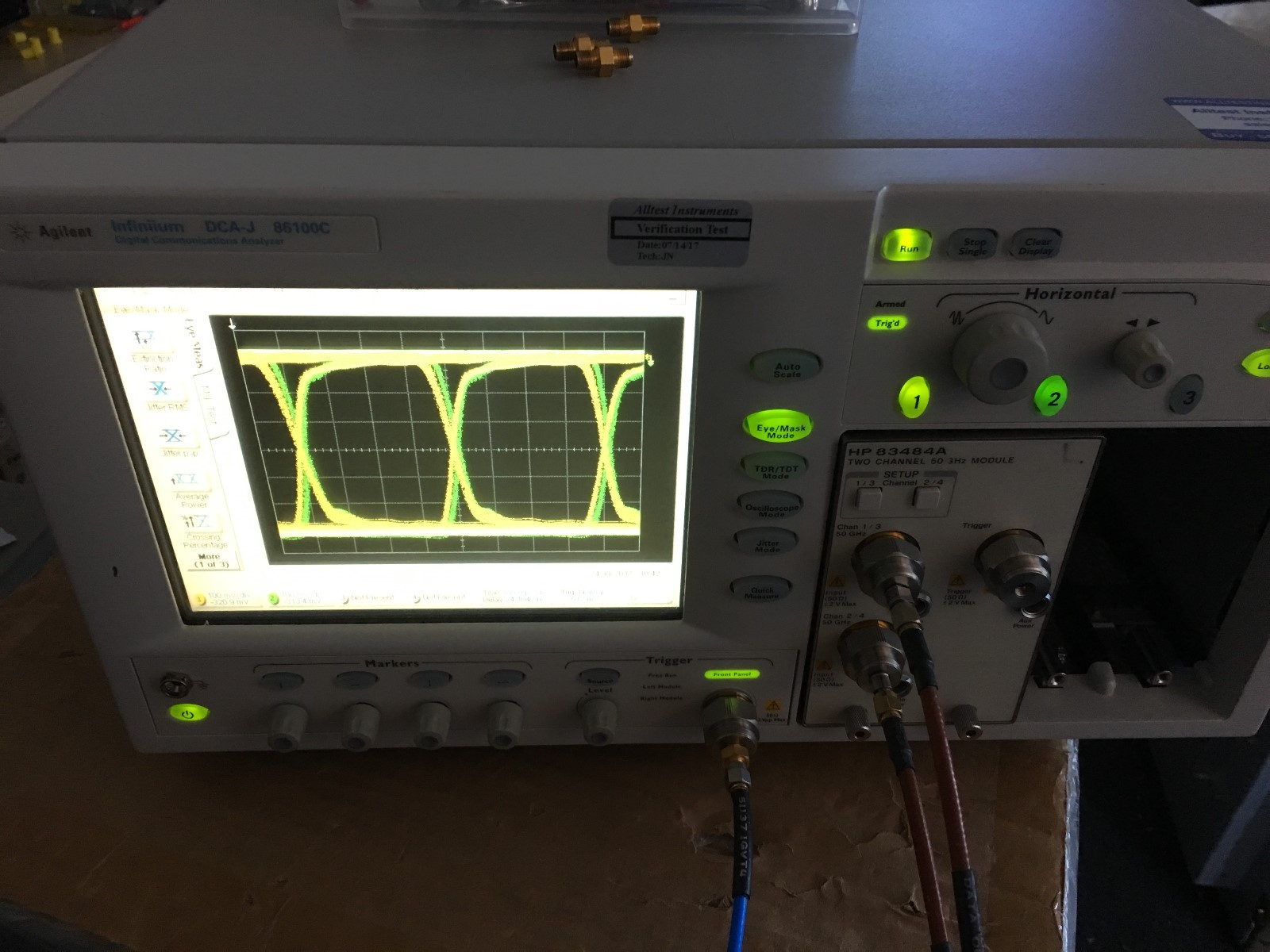Agilent 86100C+83484A 2 CH 50 Gb/s Electronic Eye Diagram Test System ...