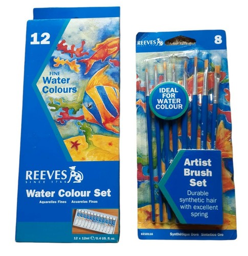 Reeves 12-Pack Water Color Tube Set 12ml Tubes Bursh Set | eBay