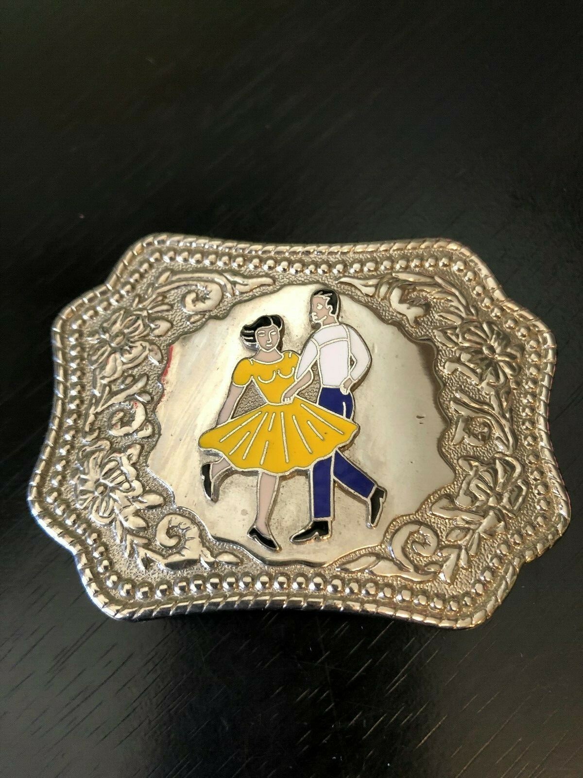 Mafco Square Dancer Couple Enameled Fancy Design Colo… - Gem
