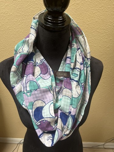 COACH SIGNATURE CC SCARF NECK WARMER 100% COTTON 20X33 | eBay