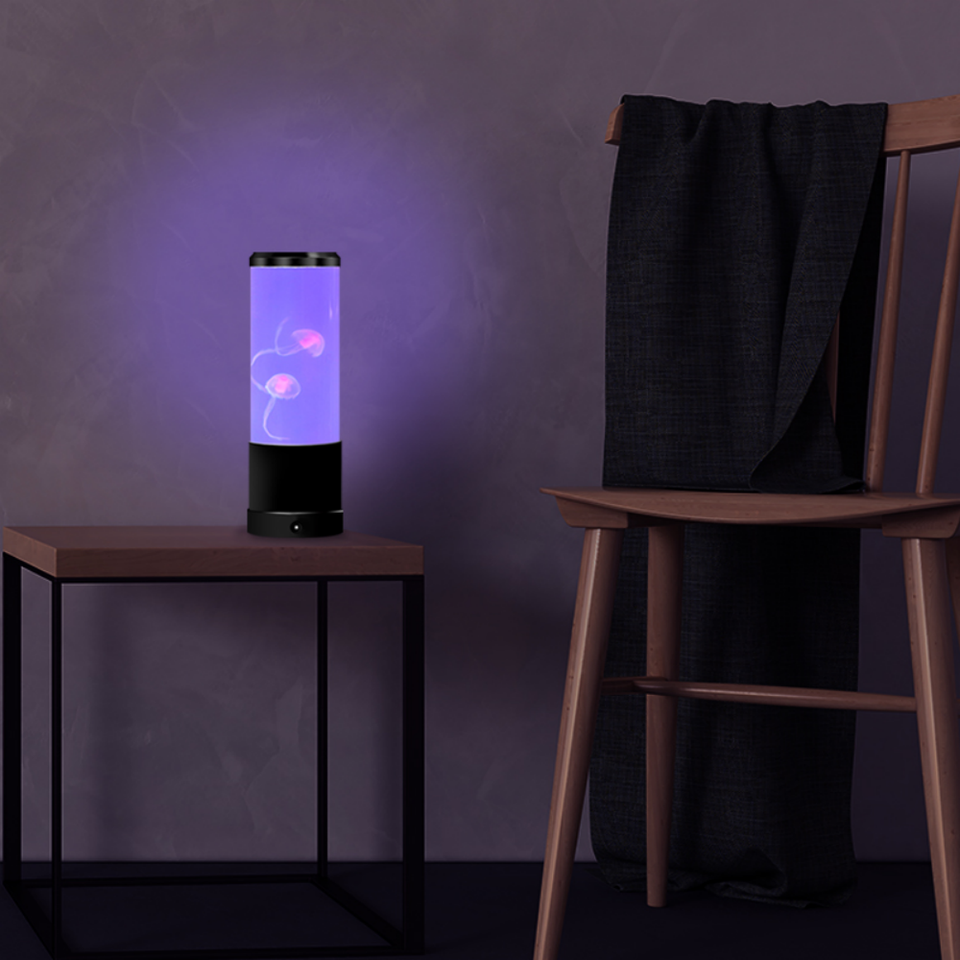 LED Jellyfish Lava Lamp USB Night Light 10" Color Changing Electric ...