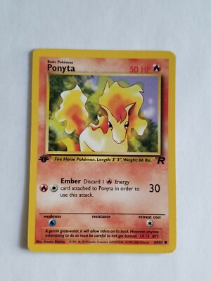 PONYTA 64/82 1st Edition Team Rocket WOTC Pokémon Card Excellent/Played ...