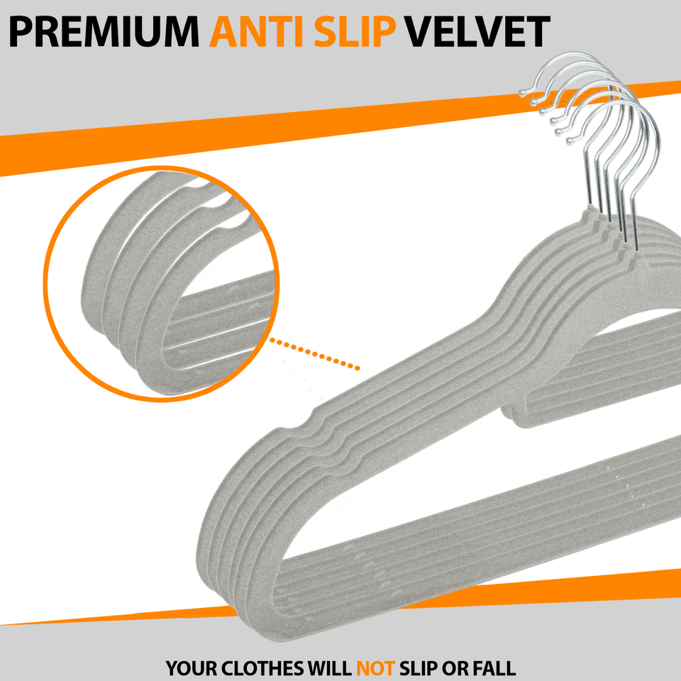 COAT CLOTHES CLOTHING HANGERS VELVET VELOUR NON SLIP FLOCKED TROUSER ...