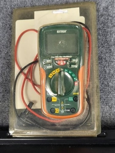 Extech EX520 True RMS Heavy Duty Industrial MultiMeter Case Leads Temp ...