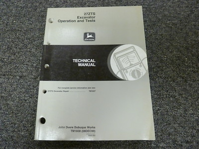 John Deere 27ZTS Excavator Operation & Test Shop Service Repair Manual ...
