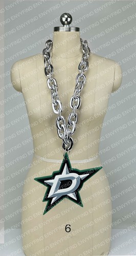 New NHL DALLAS STARS BIG Fan Chain SILVER Necklace Foam MI USA | eBay