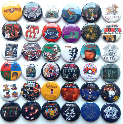 QUEEN Button Badges Pins Freddie Mercury A Night at the Opera Innuendo ...