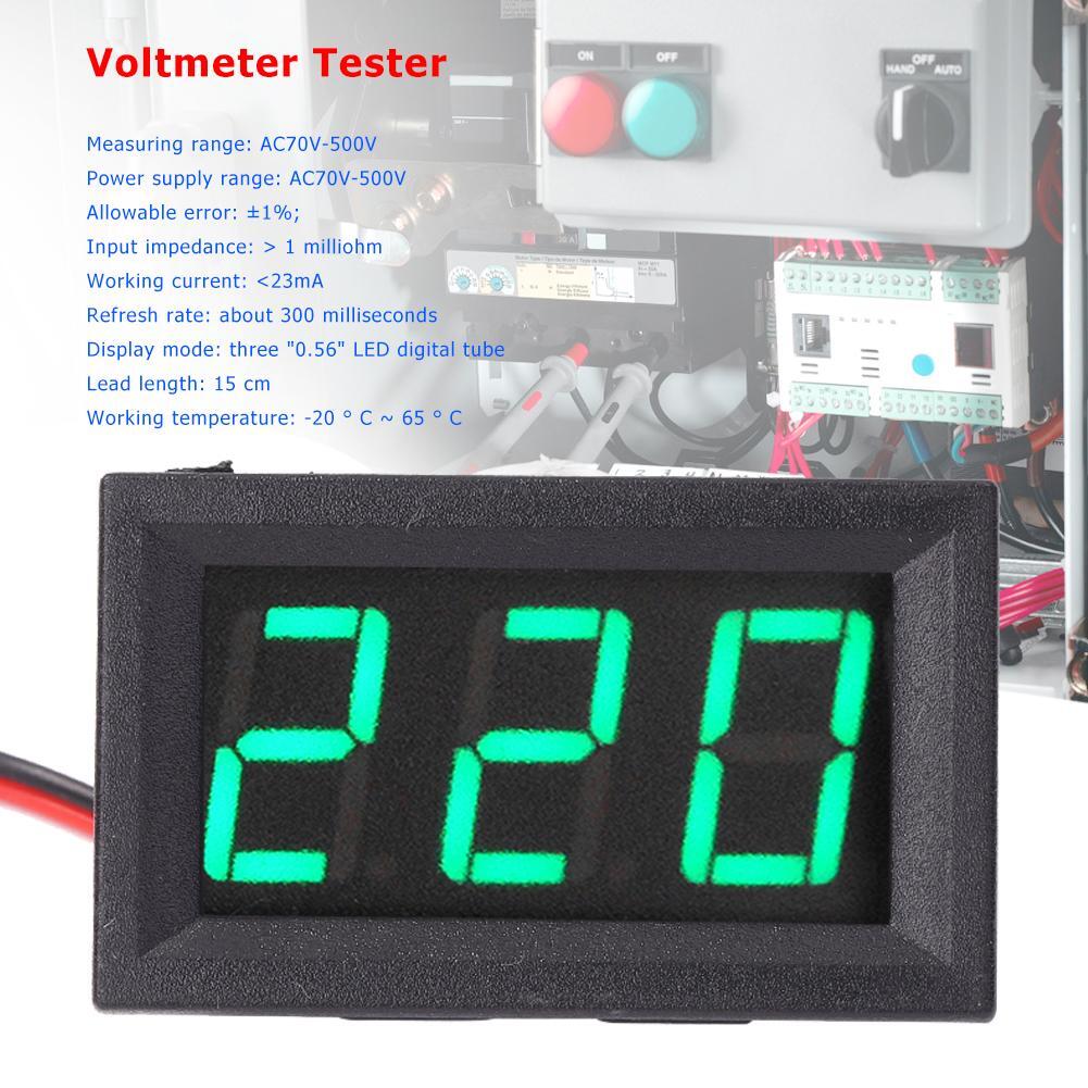 5pcs AC70-500V 2 Wires LED Digital Voltmeter Voltage Meter Volt Tester ...