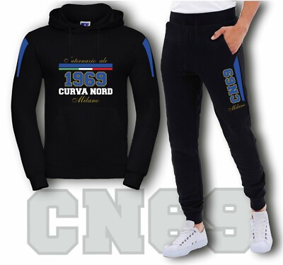 TUTA FELPA CAPUCCIO CN69 CURVA NORD MILANO INTERNAZIONALE INTER ...