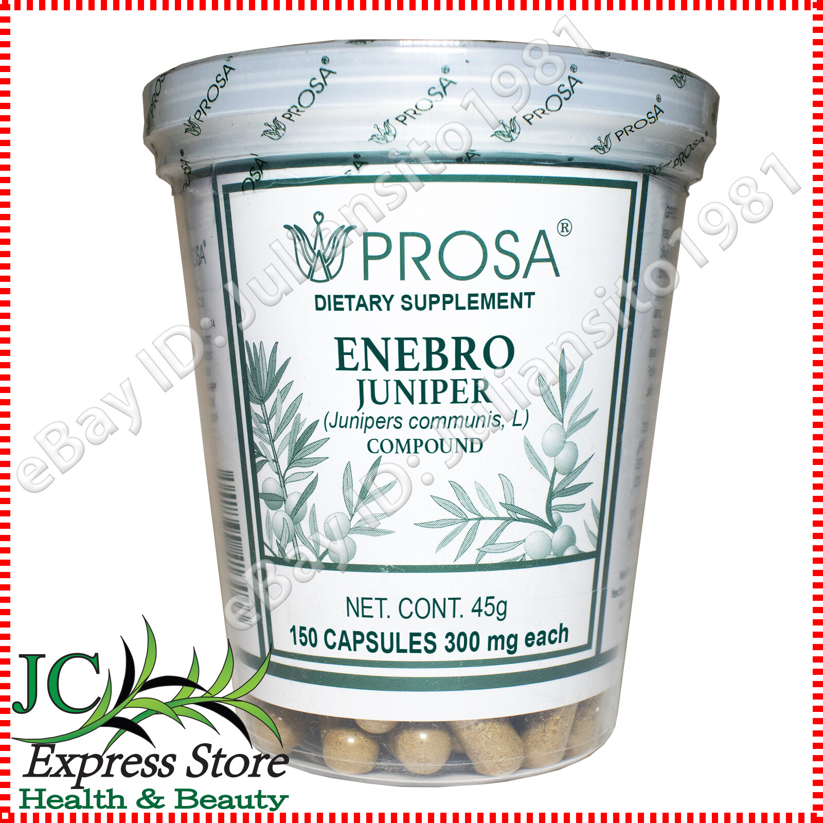 JUNIPER CAPSULES 150 CAPSULES 300 MG ENEBRO COMPUESTO MUSCLE PAIN 150 ...