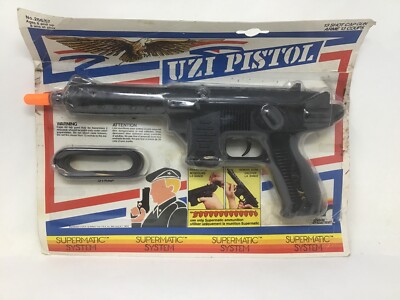 REPLICA NOT REAL NOS Edison Giocattoli Uzi Pistol Cap Gun Supermatic ...
