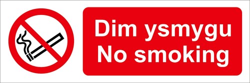 NO SMOKING DIM YSMYGU ENGLISH AND WELSH sign or sticker in 3 sizes ...