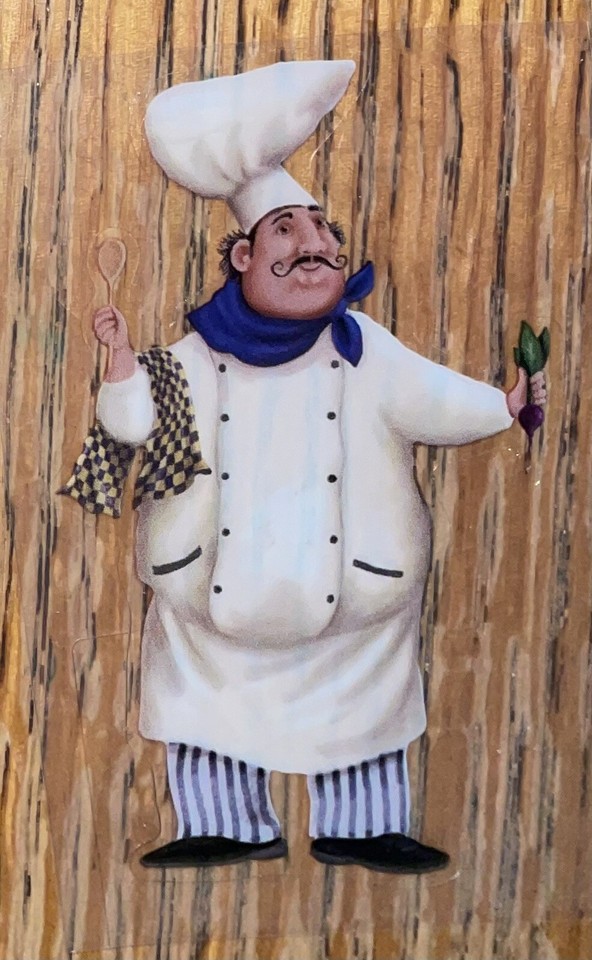 Unbranded Chef With Ingredients & Spoon Cook Baker Bake Card Scrapbook ...