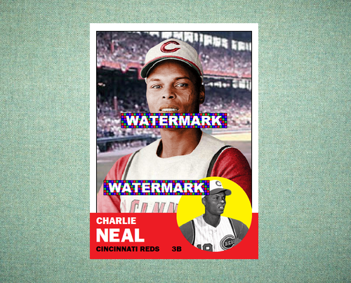 Charlie Neal Cincinnati Reds 1963 Style Custom Baseball Art Card | eBay