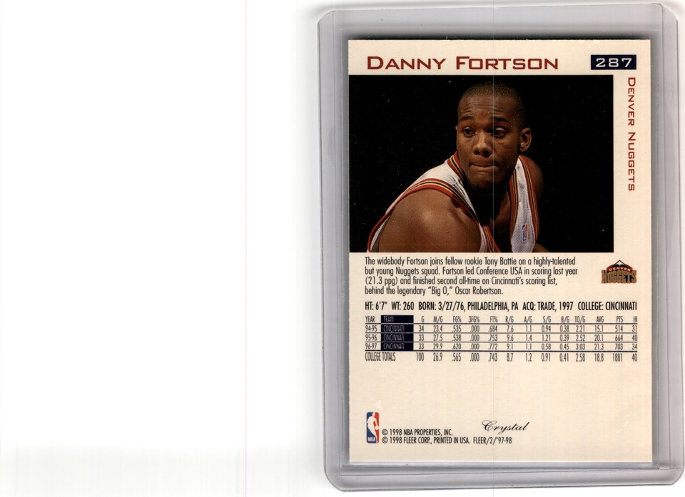 1997-98 Fleer #287 Danny Fortson Traditions Crystal | eBay