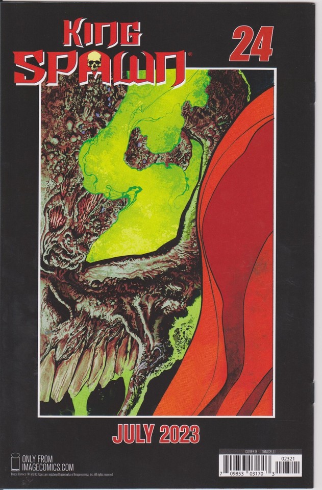 King Spawn Issue #23 Comic. Tomaselli Cover B. Todd McFarlane. Image 2023 | eBay