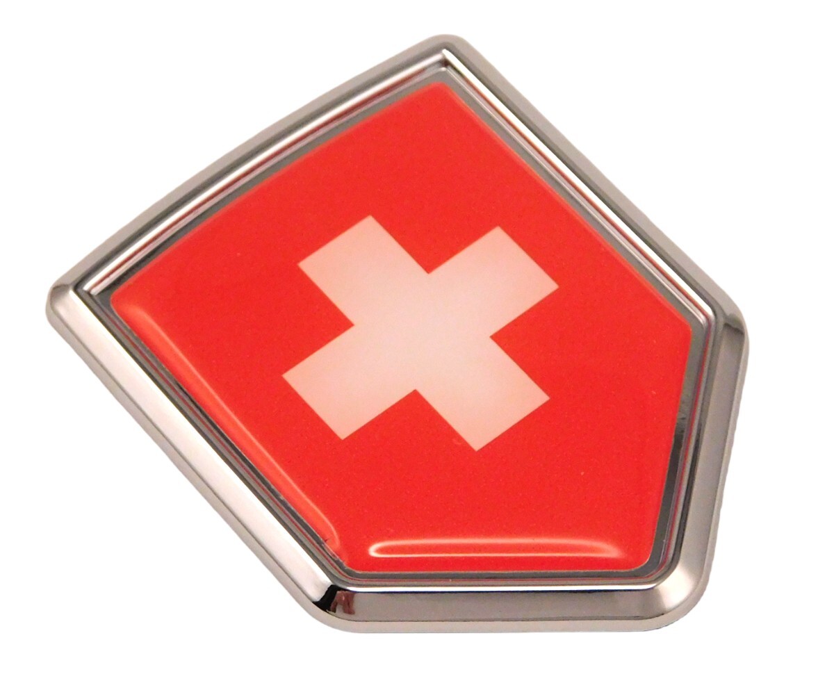 Switzerland Swiss Decal Flag Car Chrome Emblem Sticker | eBay