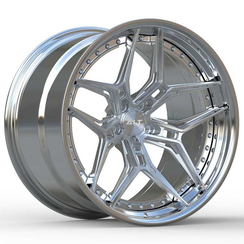 19" ALT DL18 Polished w/ Brushed Silver Wheels for Corvette C6 Z06 GS ...