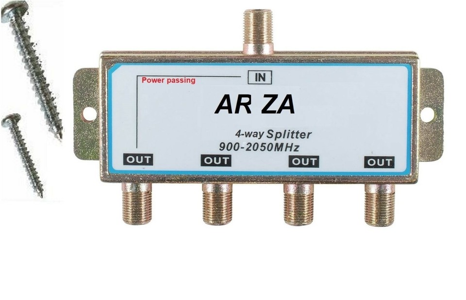 4-WAY DIGITAL SPLITTER HD TV CABLE ANTENNA OTA COMCAST DTV 4WAY TIME ...