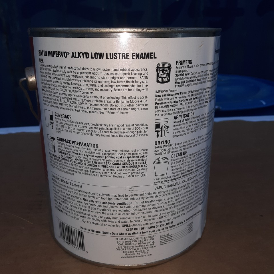 Paint Benjamin Moore Impervo Alkyd Paint Satin 8, Gallons | eBay